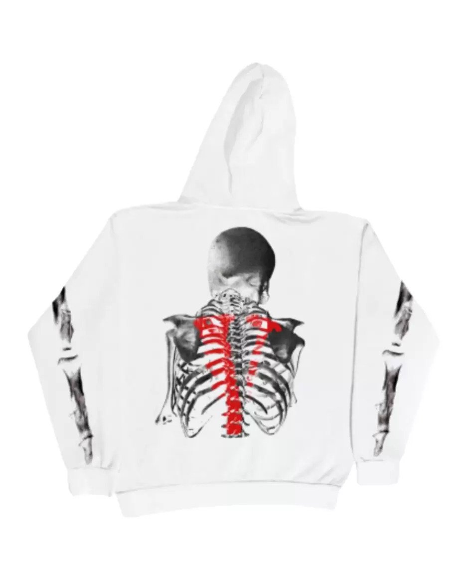Never Broke Again Vlone Bones Hoodie White - Buy Now