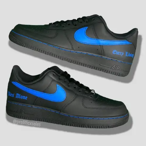 Black Blue Vlone Custom Air Force On Sale || Free Shipping