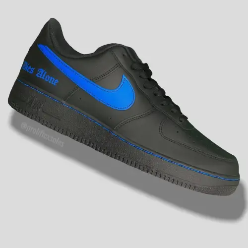 Black Blue Vlone Custom Air Force On Sale || Free Shipping